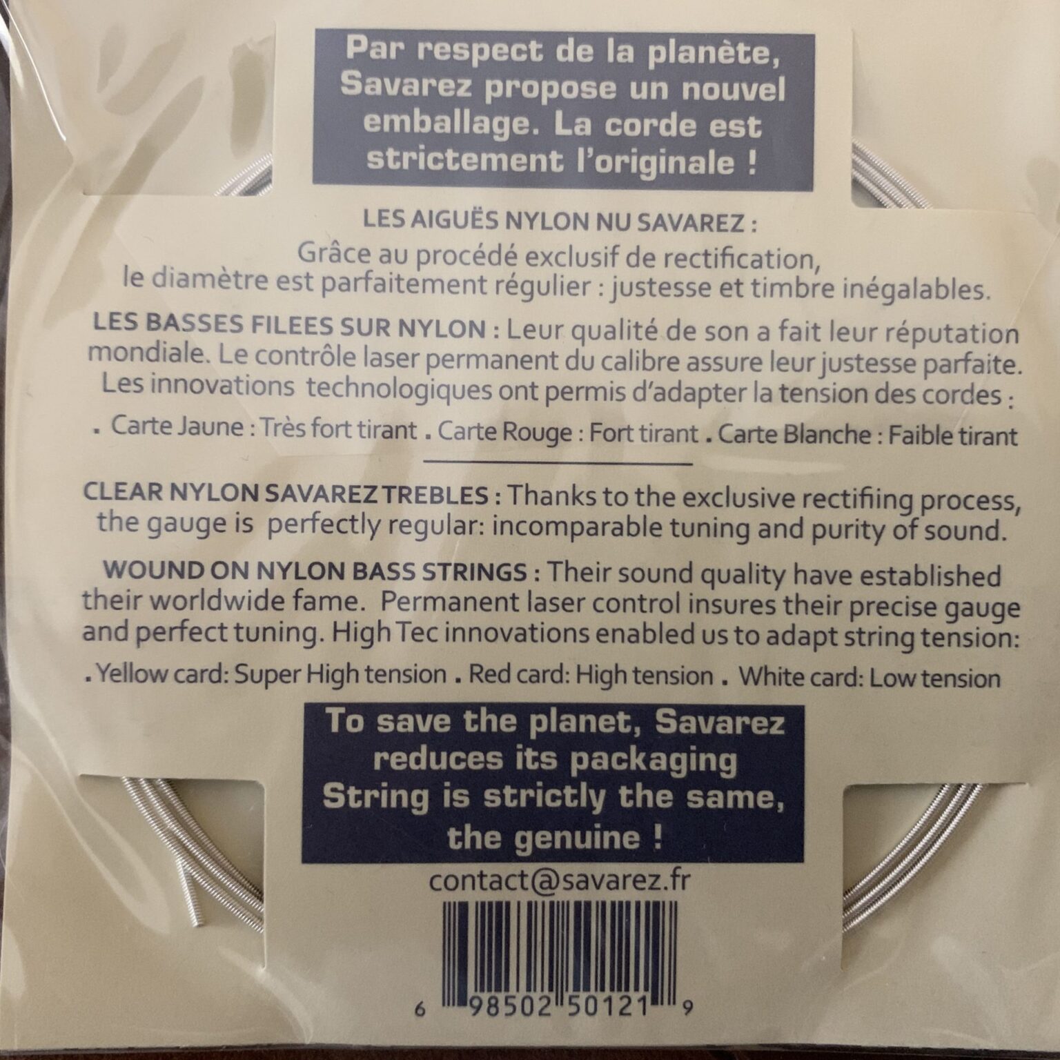 弦の評価: サバレス 白ラベル (Savarez 520B) | クラシックギター情報ブログ 最高の一音を求めて