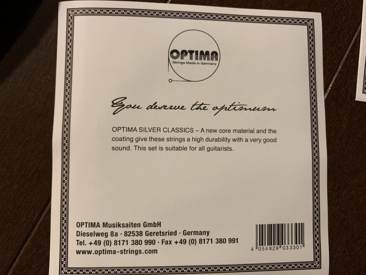 弦の評価: オプティマ シルバークラシックス (Optima Silver Classics) | クラシックギター情報ブログ 最高の一音を求めて