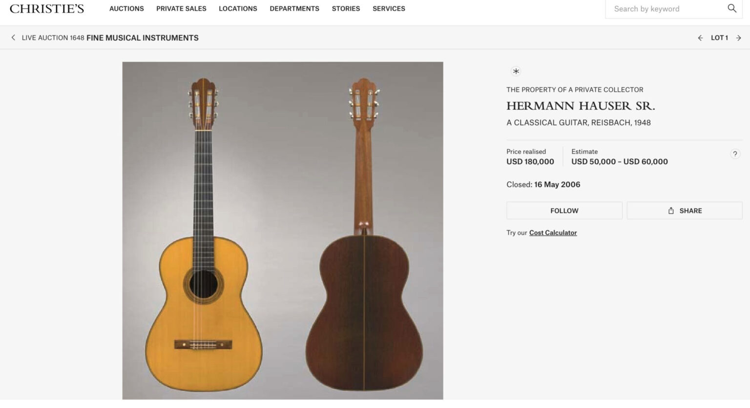 Guess what the most expensive classical guitars ever sold? I will ...